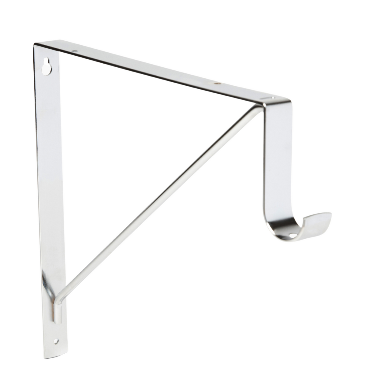Polished Chrome Round Rod & Shelf Support Bracket | Steel | 1-5/16" Rod ...